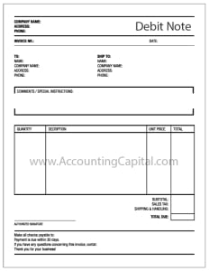 Difference Between Debit Note and Credit Note - AccountingCapital
