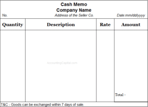 What is a Cash Memo? - Accounting Capital