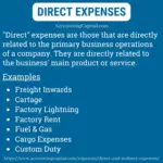 Direct and Indirect Expenses | Examples | List | PDF | Difference